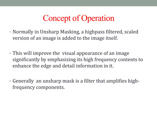 Adaptive unsharp masking | PPT