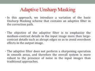 Adaptive unsharp masking | PPT