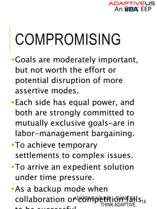 Adaptive us conflict management potrait | PPTX | Business | Business ...