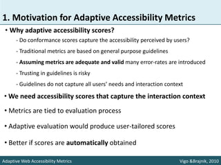 Adaptive web accessibility metrics | PPT