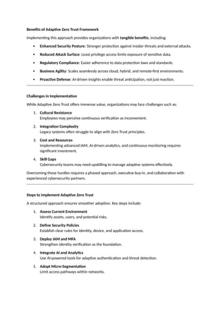 Adaptive Zero Trust Framework: Dynamic Security for the Modern ...