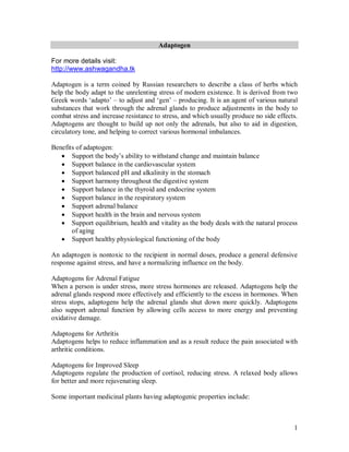 Adaptogen | PDF