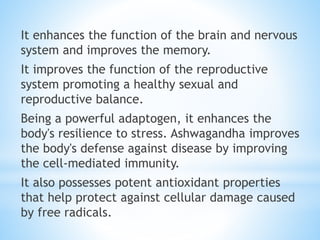 Adaptogens and their exaples | PPTX