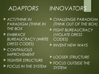 Adaptor and Innovator | PPT