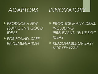 Adaptor and Innovator | PPT