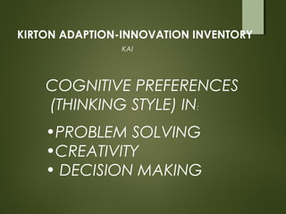 Adaptor and Innovator | PPT