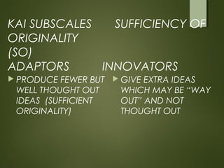 Adaptor and Innovator | PPT