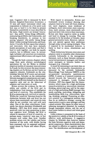 Adaptors And Innovations Styles Of Creativity And Problem Solving | PDF ...