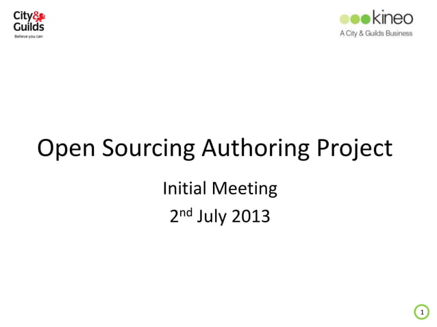 Adapt Open Source Project - Initial Meeting Slides | PPT