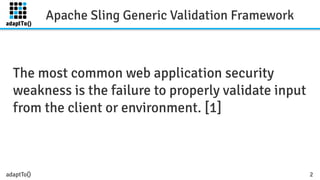 Apache Sling Generic Validation Framework | PDF