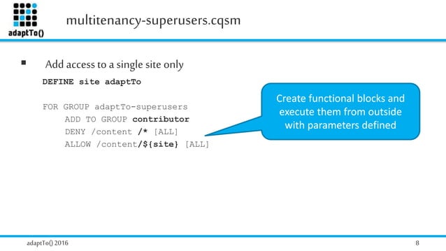 Adaptto2016-APM-AEM-Permission-Management-Mateusz-Chrominski | PPT