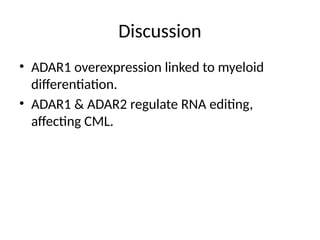Chronic Myeloid Leukemia (CML) and the role of ADAR1 gene polymorphisms ...