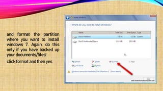 How to format system windows 7 ,10,12,15,or any os .pptx