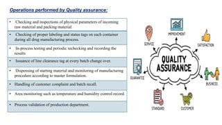Role of GMP, quality assurance, validationpptx | PPT