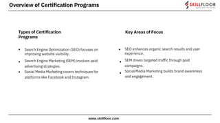 Digital Marketing Certiﬁcation in Pune | Skillfloor | PPT