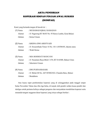 AD/ART Koperasi Kompas | DOCX