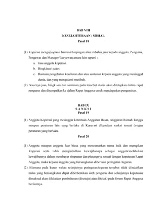 AD/ART Koperasi Kompas | DOCX