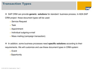 ADA SAP CRM Business Blueprint Presentation | PPTX