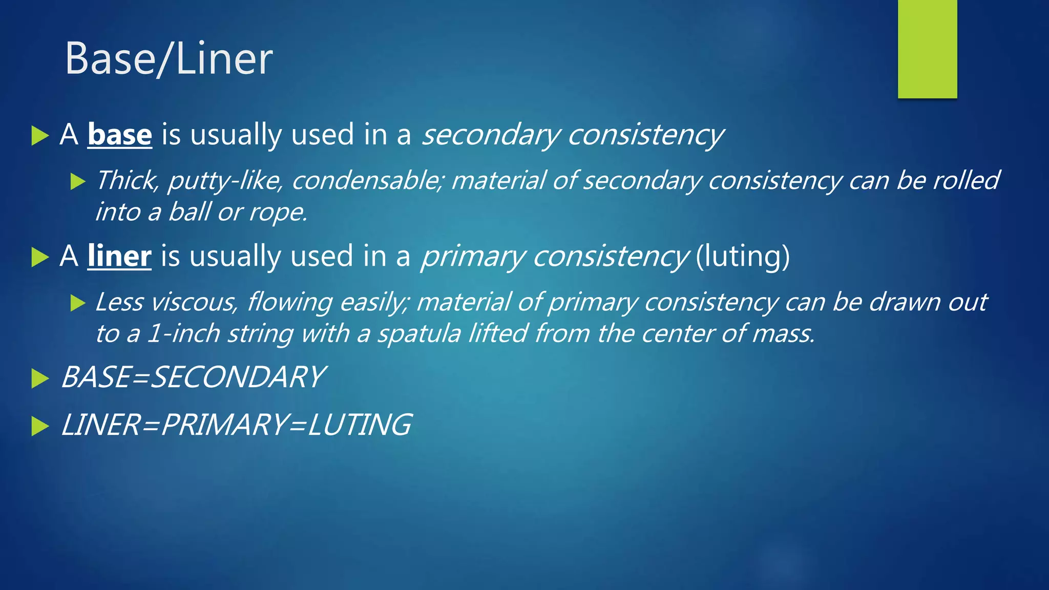 ADA Seal of Acceptance - Dental Cements- Key Terms, Uses | PPTX