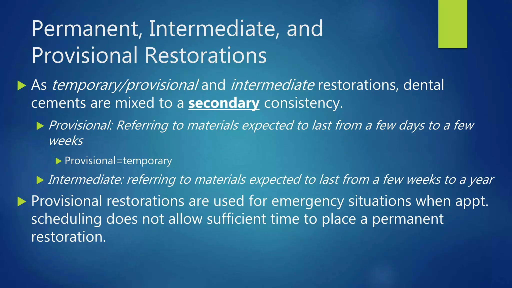 ADA Seal of Acceptance - Dental Cements- Key Terms, Uses | PPTX