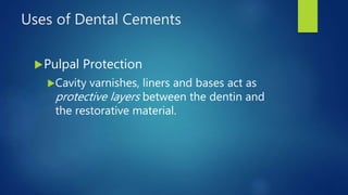 ADA Seal of Acceptance - Dental Cements- Key Terms, Uses | PPTX