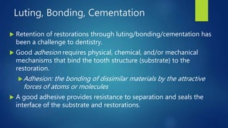 ADA Seal of Acceptance - Dental Cements- Key Terms, Uses | PPTX