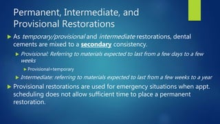 ADA Seal of Acceptance - Dental Cements- Key Terms, Uses | PPTX