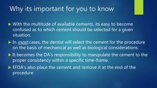 ADA Seal of Acceptance - Dental Cements- Key Terms, Uses | PPTX