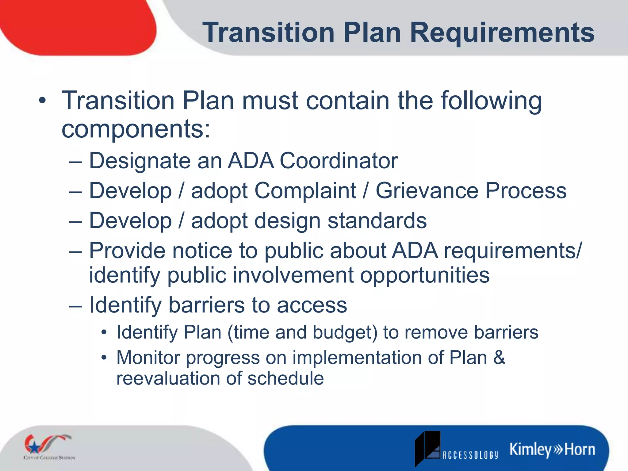 ADA Self-Evaluation and Transition Plan | PPTX