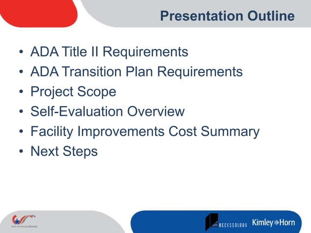 ADA Self-Evaluation and Transition Plan | PPTX