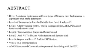 Advanced Driver Assistance Presentation-1 | PPTX