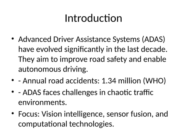 ADAS_Presentation(AUTOMATIC DRIVEN ASSISTANCE SOLUTIONS) | PPTX