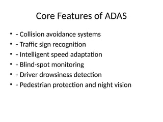 ADAS_Presentation(AUTOMATIC DRIVEN ASSISTANCE SOLUTIONS) | PPTX