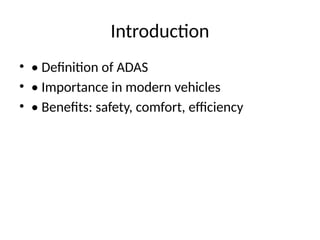 ADAS (advanced driver assistant systems) | PPTX