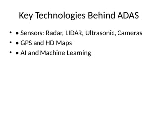 ADAS (advanced driver assistant systems) | PPTX
