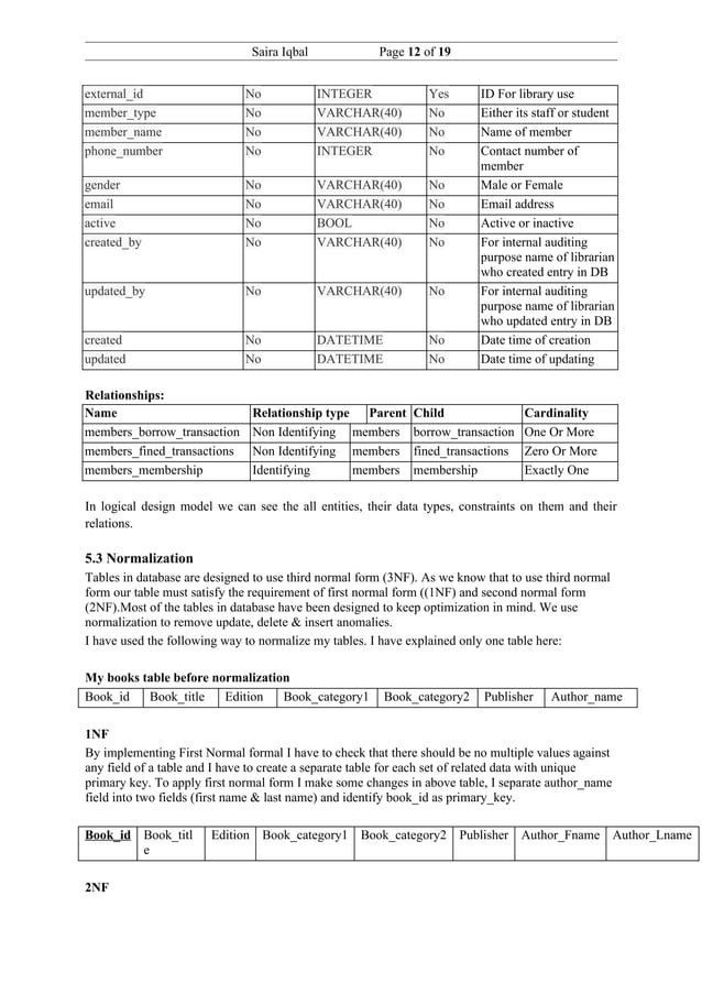A database design_report_for_college_library final | DOC