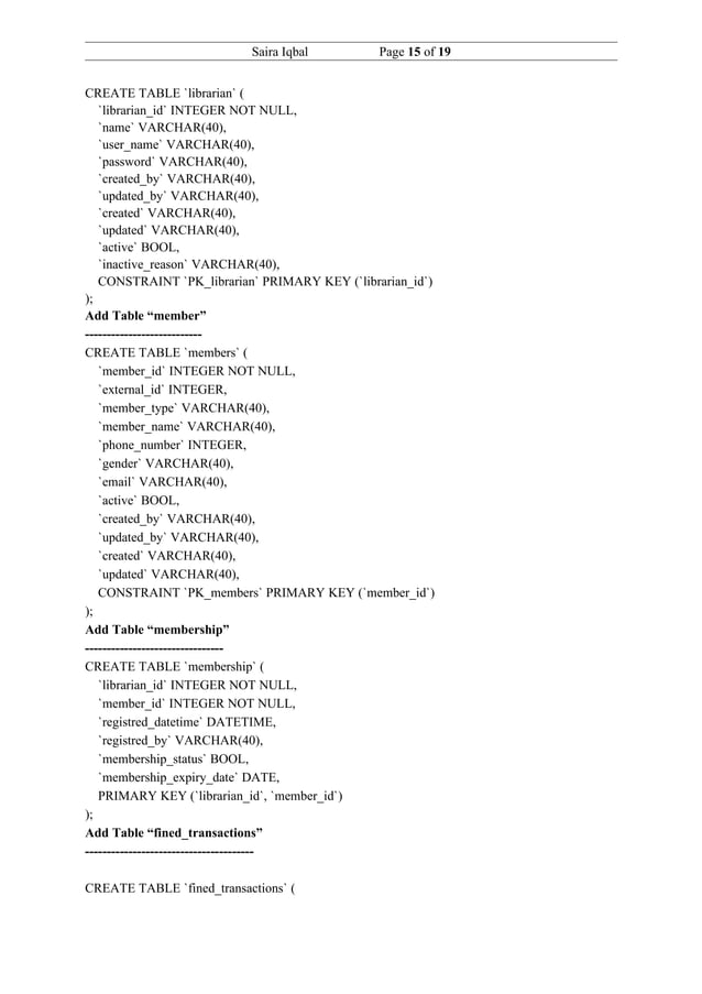 A database design_report_for_college_library final | DOC