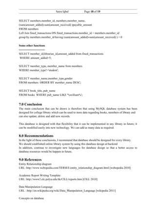 A database design_report_for_college_library final | DOC