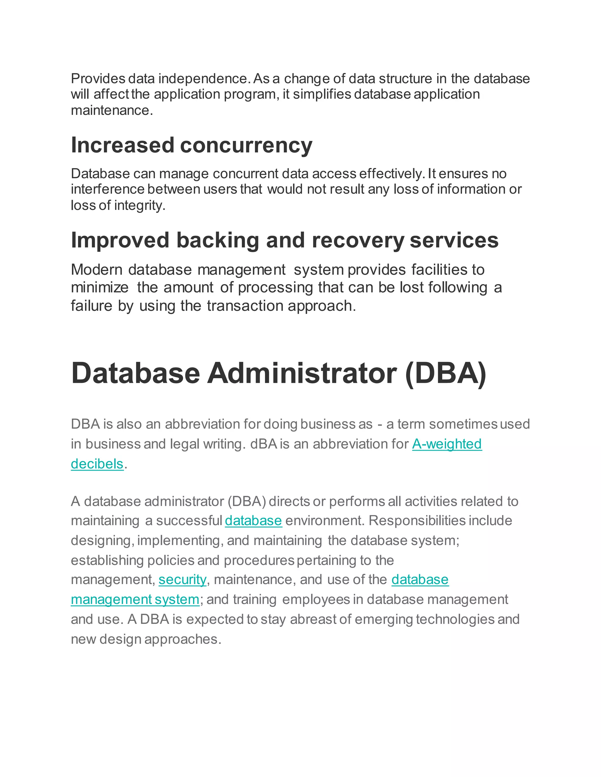 A database management system | DOCX