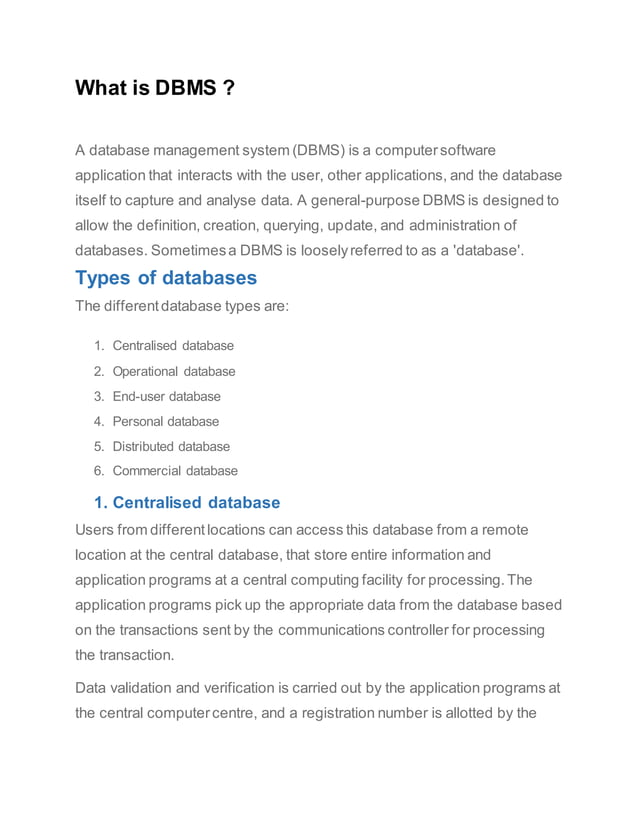 A database management system | DOCX