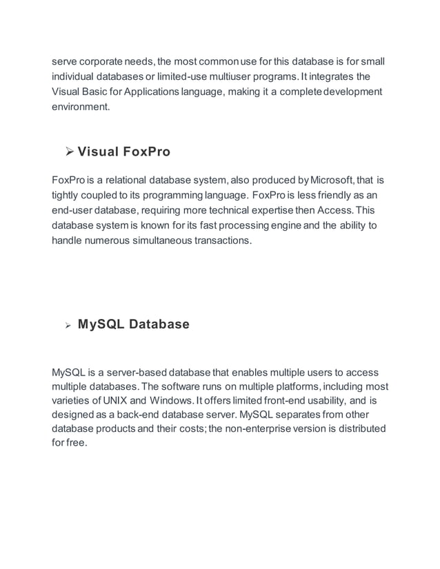 A database management system | DOCX