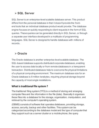 A database management system | DOCX