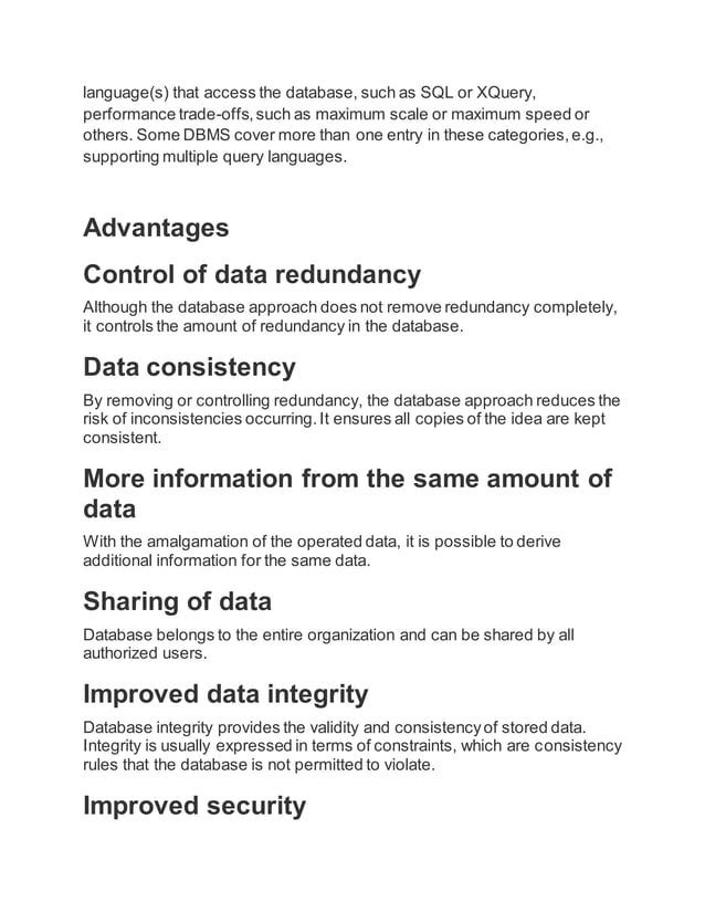 A database management system | DOCX