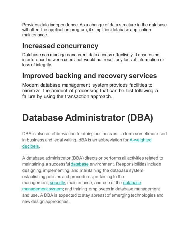 A database management system | DOCX