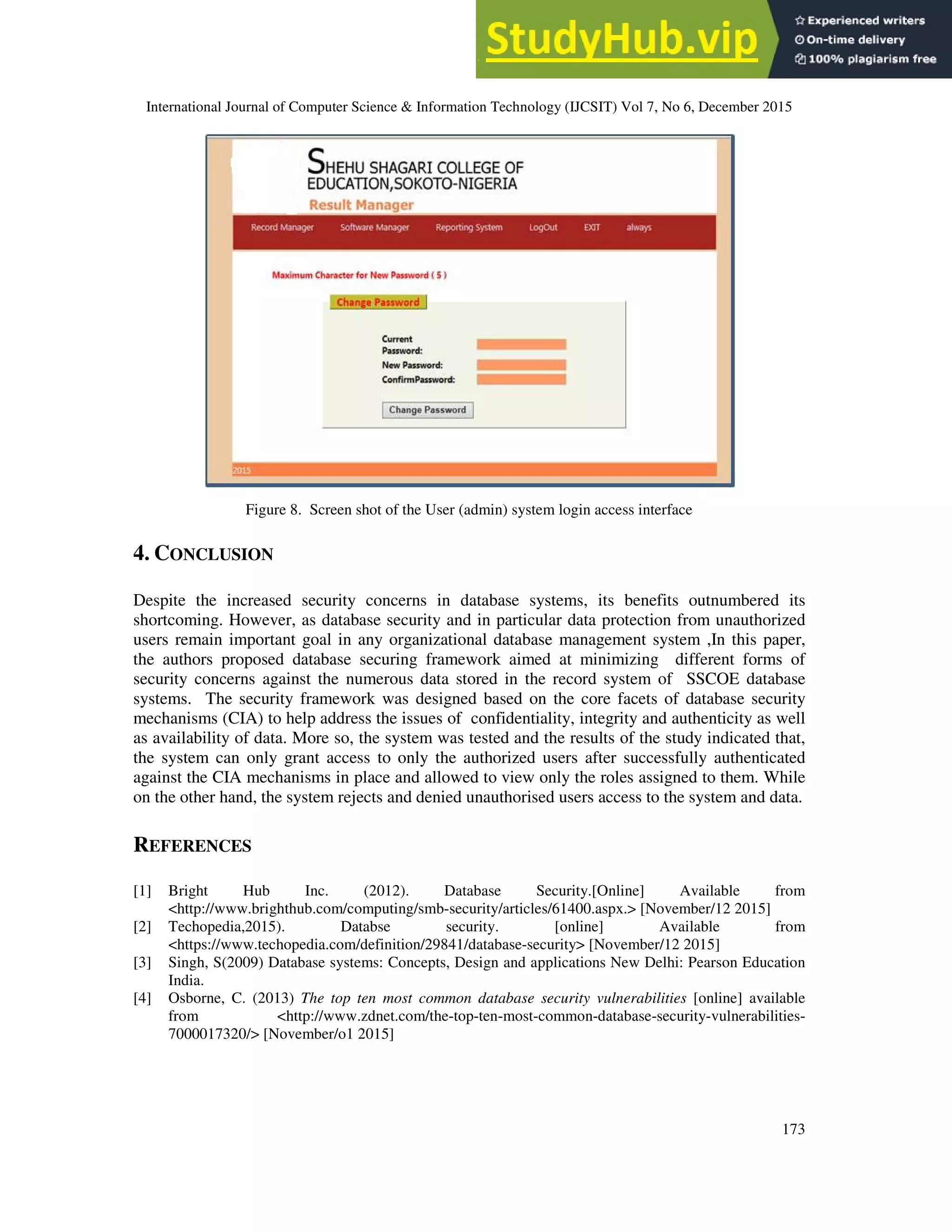 A Database System Security Framework | PDF