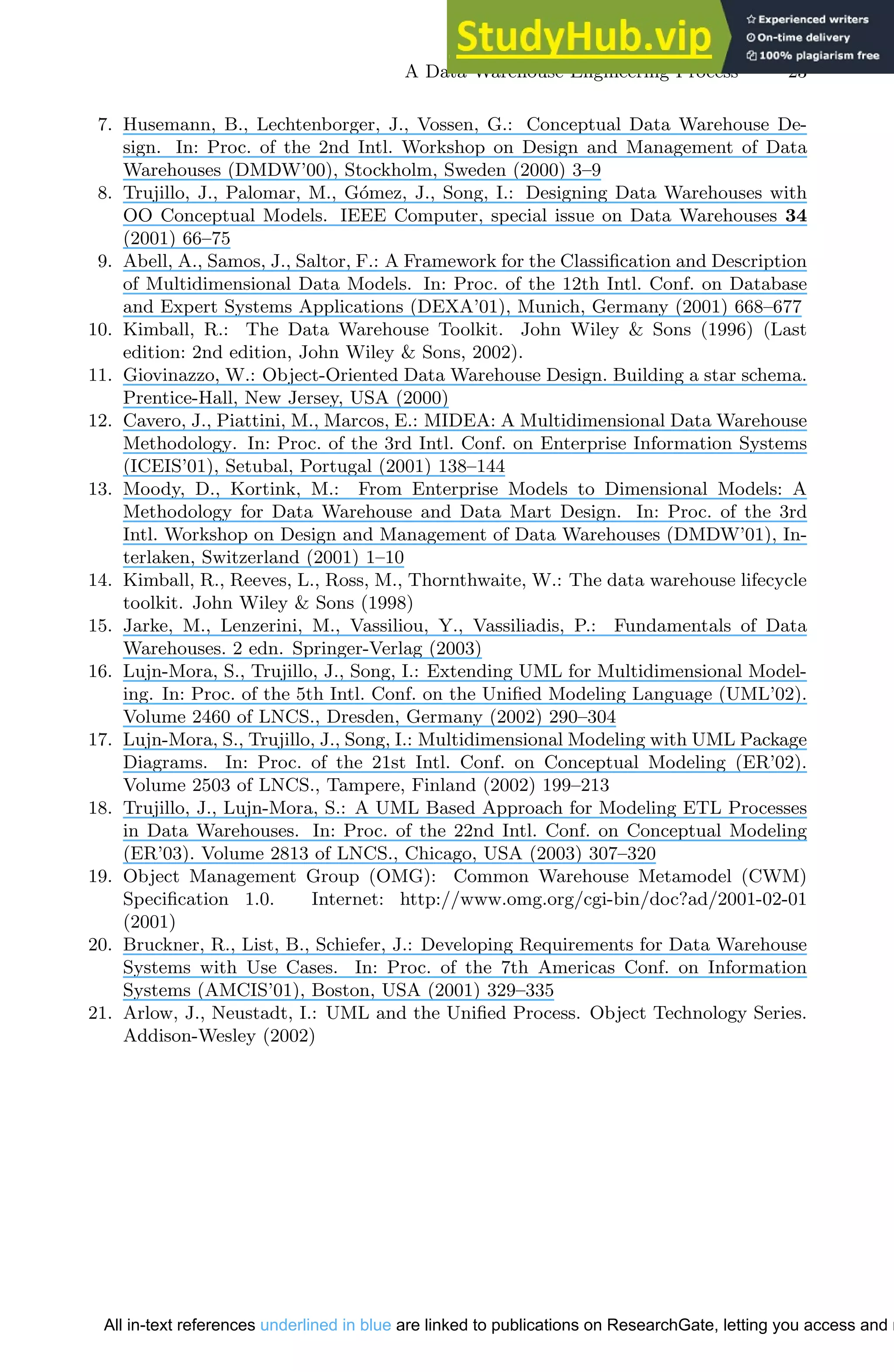 A Data Warehouse Engineering Process | PDF