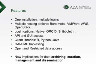 Steven McEachern - ADA, DDI (metadata standard) and the Data Lifecycle | PPT