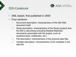 ADA, DDI and the data lifecycle - Steve McEachern - 7 April 2017 | PPT