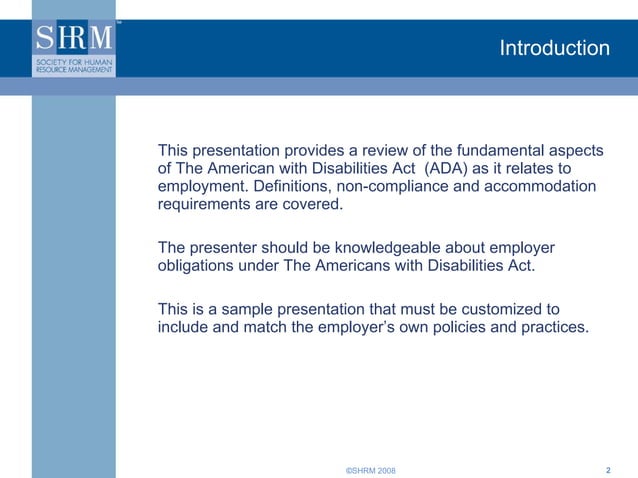 Ada training for supervisors final | PPT | Substance Abuse | Diseases ...