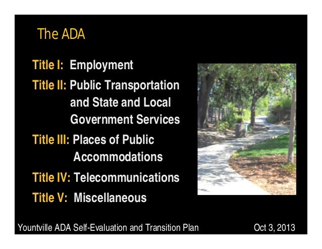 Ada transition plan and washington park public meeting power point